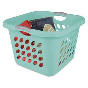 Sterilite 1.5 Bushel/53 L Ultra Square Basket Laundry, Aqua Chrome