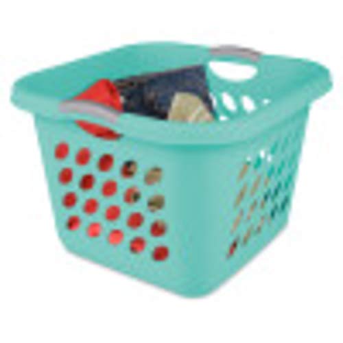 Sterilite 1.5 Bushel/53 L Ultra Square Basket Laundry, Aqua Chrome