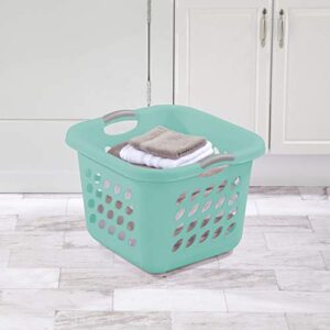 Sterilite 1.5 Bushel/53 L Ultra Square Basket Laundry, Aqua Chrome