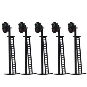 jtd03 5pcs model railway 2-light block signal green/red ho scale 6.4cm 12v led traffic lights for train layout new