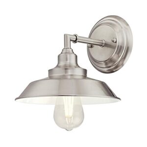 westinghouse lighting 6354300 wall fixture, one light bn, brushed nickel