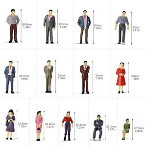 P50 Model Trains Architectural 1:50 O Scale Painted Figures O Gauge Sitting and Standing People for Miniature Scenes New (50PCS)