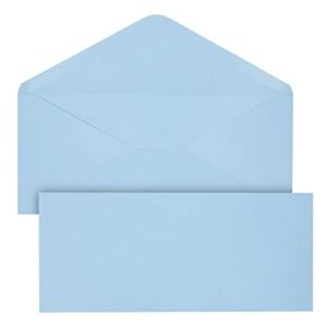 96-Pack #10 Colored Business Envelopes for Checks, Invoices, Mailing Letters, Invitations, Announcements, Office Supplies, Gummed Seal, 6 Pastel Colors (4-1/8 x 9-1/2 in)