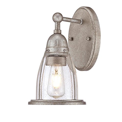 Westinghouse Lighting 6351000 North Shore One-Light Indoor, Weathered Steel Finish with Clear Seeded Glass Wall Fixture