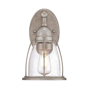 Westinghouse Lighting 6351000 North Shore One-Light Indoor, Weathered Steel Finish with Clear Seeded Glass Wall Fixture