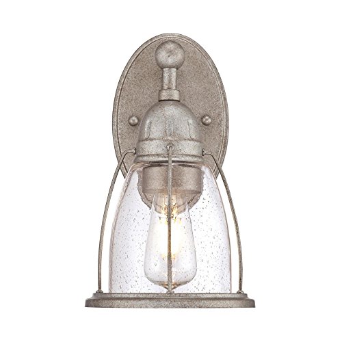 Westinghouse Lighting 6351000 North Shore One-Light Indoor, Weathered Steel Finish with Clear Seeded Glass Wall Fixture