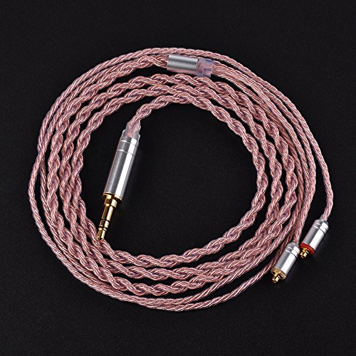 YINYOO Upgraded 6 Core Copper Stereo Audio Cable with 3.5mm Plug MMCX Interface Replacement Cable for TIN Audio T2 T3 T2 PRO KBEAR F1 PRO HQ5 HQ6 Shure SE215 SE535 UE900(Copper-MM3.5)