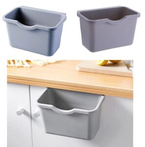 hanging kitchen recycle waste bin, sunliveus 3 pack multipurpose little plastic garbage bowl kitchen bathroom trash can cabinet container compost bin for office home drawers storage organize, grey