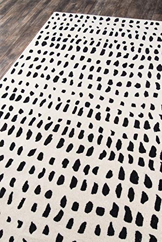 Novogratz Delmar Collection Boho Dots Wool Area Rug, Ivory, 2'3" x 8'0" Runner Size Mat for Living Room, Bedroom, Kitchen, Hallways, and Home Office