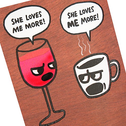 Hallmark Shoebox Funny Birthday Card for Her (Wine and Coffee)