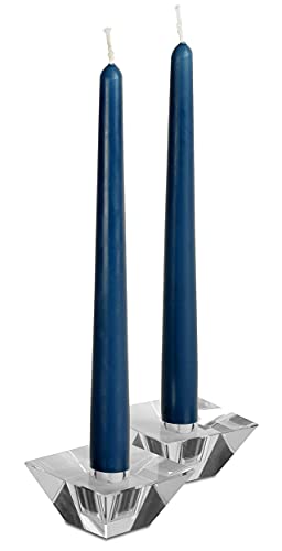 12 Pack Tall Taper Candles - 12 Inch Midnight Blue Dripless, Unscented Dinner Candle - Paraffin Wax with Cotton Wicks - 10 Hour Burn Time