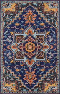 momeni ibiza wool area rug 2' x 3' navy