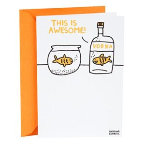 hallmark shoebox funny birthday card (vodka goldfish)