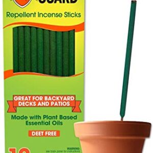 Mosquito Guard 12 Mosquito Repellent Sticks - 2.5 Hrs Protection 1ft, Plant Based Citronella Incense Sticks - Natural Mosquito Repellent Outdoor Patio