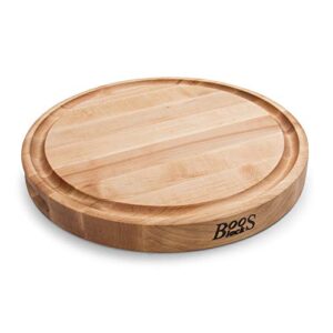 john boos block cb1051-1m1515175 maple wood round cutting board with juice groove, 15 inches round x 1.5 inches