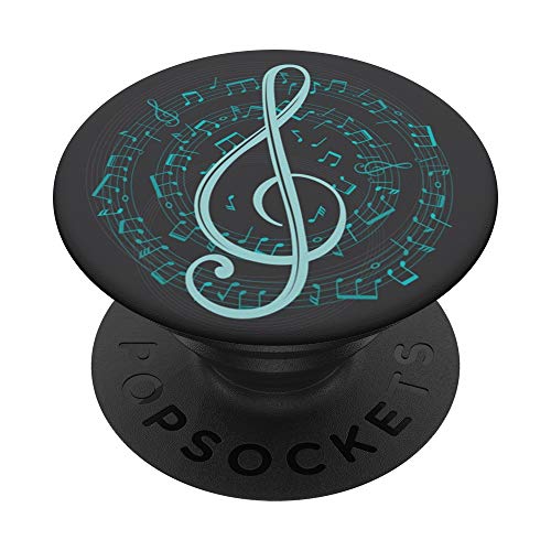 Treble Clef with Spiral Music Notes PopSockets PopGrip: Swappable Grip for Phones & Tablets