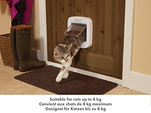 PetSafe, Microchip Activated Cat Flap, Exclusive Entry, Easy Install, 4 Way Manual Locking, Energy Efficient, Draught Excluder, Convenient - White