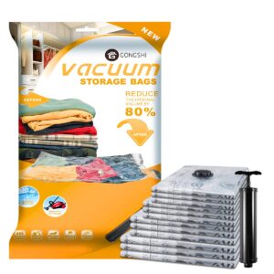 vacuum storage bags (3 x jumbo, 3 x large, 3 x medium, 3 x small), space saver sealer compression bags with travel hand pump for blankets, comforters, pillows, clothes storage