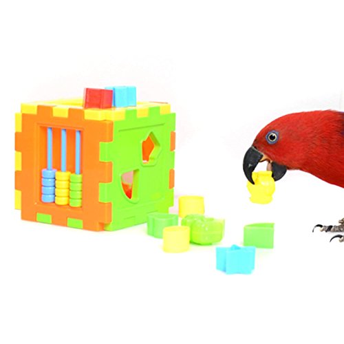 Hypeety Bird Parrot Brice Educational Training Building Block Toy Parrot Intelligence Toy Chew Toy for Macaw Budgies Parakeet Cockatoo African Greys