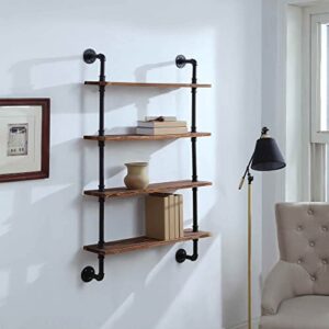 4D Concepts Anacortes SHELFS, Black Pipe/Brown Shelves