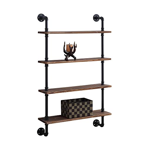 4D Concepts Anacortes SHELFS, Black Pipe/Brown Shelves