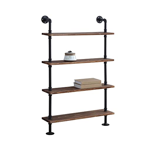 4D Concepts Anacortes SHELFS, Black Pipe/Brown Shelves