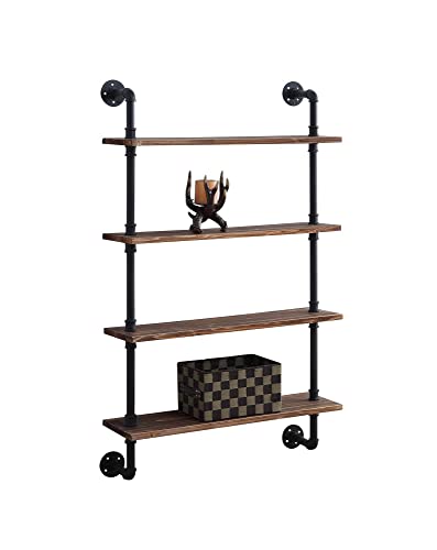 4D Concepts Anacortes SHELFS, Black Pipe/Brown Shelves