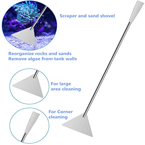 Aquarium Plant Scissor Tweezers Spatula Tool - Fish Tank Tool Kits Stainless Steel Aquatic Plants Aquascaping Tools Set for Fish Starter Kits & Aquariums Tank(5 in 1)