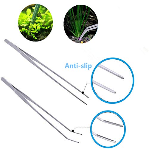 Aquarium Plant Scissor Tweezers Spatula Tool - Fish Tank Tool Kits Stainless Steel Aquatic Plants Aquascaping Tools Set for Fish Starter Kits & Aquariums Tank(5 in 1)