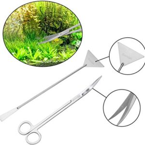 Aquarium Plant Scissor Tweezers Spatula Tool - Fish Tank Tool Kits Stainless Steel Aquatic Plants Aquascaping Tools Set for Fish Starter Kits & Aquariums Tank(5 in 1)