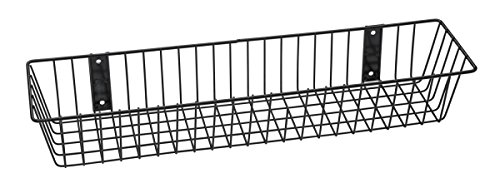 Rack Em Racks 9077-B Universal Wire Basket44; Black - 24 x 6 x 4 in.