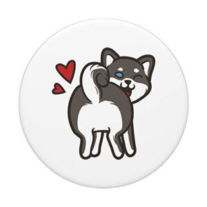 Cute Siberian Husky Dog Lover Owner Birthday Gift PopSockets PopGrip: Swappable Grip for Phones & Tablets