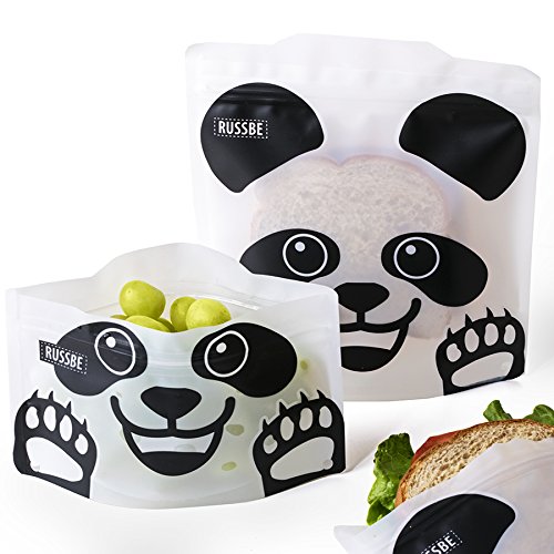 RUSSBE | Reusable Snack & Sandwich Bags [Set of 4] (Panda Bear)