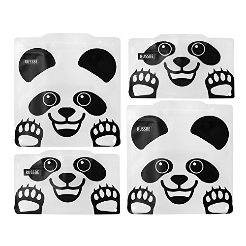 RUSSBE | Reusable Snack & Sandwich Bags [Set of 4] (Panda Bear)