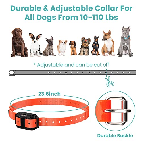 F-color Dog Training Collar with Remote 2600ft Shock Collar for Small Medium Large Dogs Breed Waterproof Dog Shock Collar for 3 Dogs with Anti-Lost Light Beep Vibration Shock