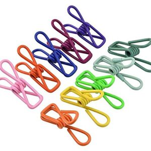 WOIWO 30Pcs Multi-Purpose Stainless Steel Wire Clips Pins Hanging Clips Hooks Assorted Colors