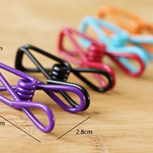 WOIWO 30Pcs Multi-Purpose Stainless Steel Wire Clips Pins Hanging Clips Hooks Assorted Colors