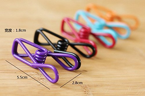 WOIWO 30Pcs Multi-Purpose Stainless Steel Wire Clips Pins Hanging Clips Hooks Assorted Colors