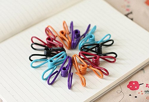 WOIWO 30Pcs Multi-Purpose Stainless Steel Wire Clips Pins Hanging Clips Hooks Assorted Colors