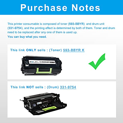 LCL Compatible Toner Cartridge Replacement for Dell S5830dn S5830 593-BBYR X68Y8 RJF9F (1-Pack Black)