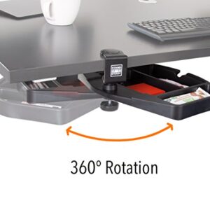 Stand Steady Original Desk Potato - Clamp-On Swivel Pencil Drawer and Desk Organizer | Unique Desk Organizer Provides Under Desk Storage for Pens, Pencils, Paper Clips & More! (Clamp-on Desk Drawer)