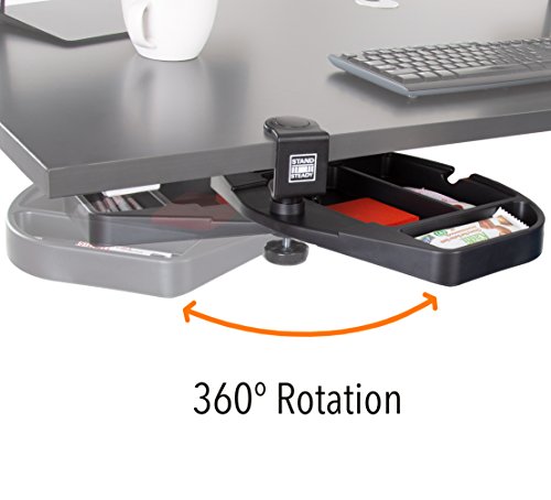 Stand Steady Original Desk Potato - Clamp-On Swivel Pencil Drawer and Desk Organizer | Unique Desk Organizer Provides Under Desk Storage for Pens, Pencils, Paper Clips & More! (Clamp-on Desk Drawer)