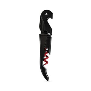 truetap™: double-hinged corkscrew in matte black with red wo