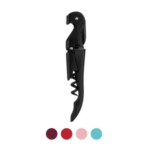 true truetap double hinged waiter’s corkscrew, matte black wine bottle opener with foil cutter, wine key