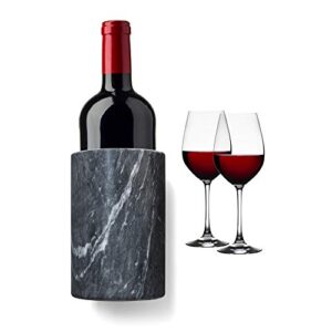 fox run marble utensil and wine bottle holder, flower vase, black