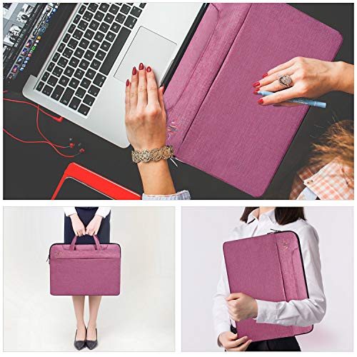 15-15.6 Inch Laptop Bag,Girl/Lady Simplicity Stylish Notebook Messenger Shoulder Bag Case Briefcase for Acer 15.6" chromebook,Asus Dell Samsung HP Toshiba Acer MSI LG Laptop Protective Case,Light Red