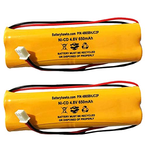 (2 Pack) D-AA650Bx4 Unitech Dual-LiteAll Fit E1021R Exit Sign Emergency Light NiCad Battery Pack Replacement LITHONIA 0120859 Ni-CD AA 650mAh 4.8V EJW-NI-CAD 800mah BYD D-AA650B-4