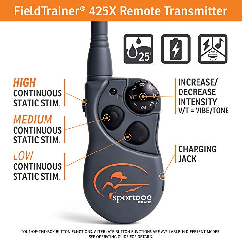 SportDOG Brand FieldTrainer 425X Remote Trainer - Rechargeable Dog Training Collar with Shock, Vibrate, and Tone - 500 Yard Range - SD-425X