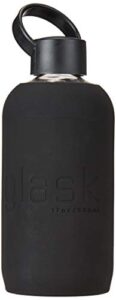 glask drinking bottle 17 oz/ 500 mml glass bpa free drink bottle (matt black)