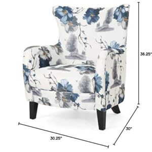 Christopher Knight Home Oliver Fabric Club Chair, Print, Dark Brown 30D x 30.25W x 36.25H in